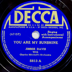 Jimmie Davis - You Are My Sunshine - Lyrics and ratings - Rate Your Music